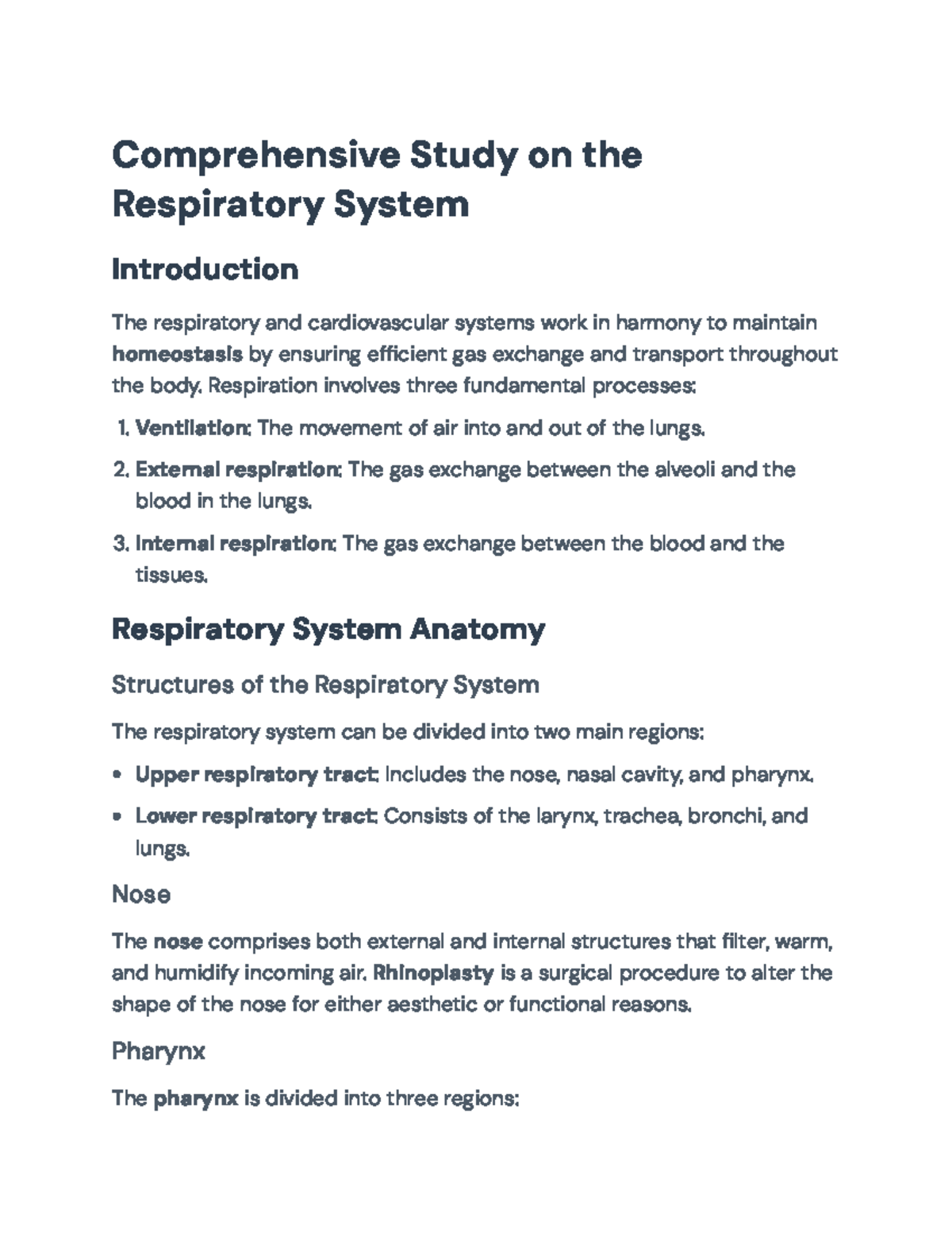 Comprehensive Analysis of the Respiratory System Functions and Anatomy ...