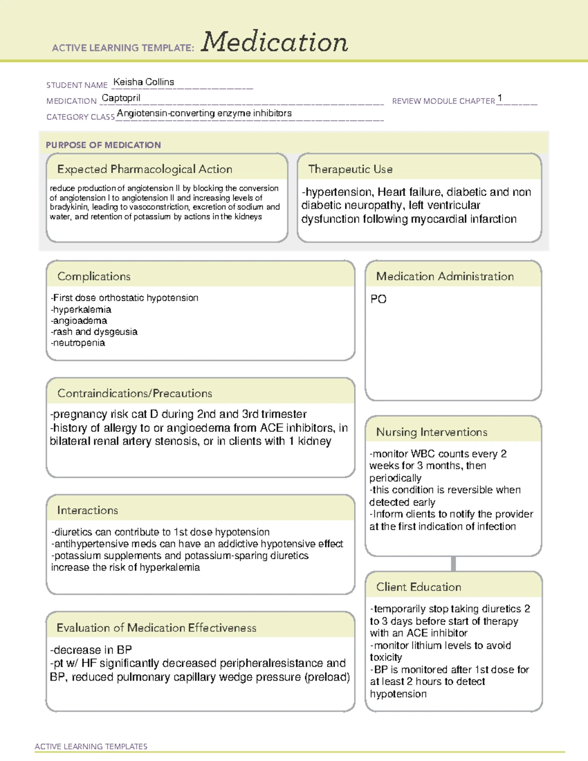 Prednisone - template - ACTIVE LEARNING TEMPLATES Medication STUDENT ...