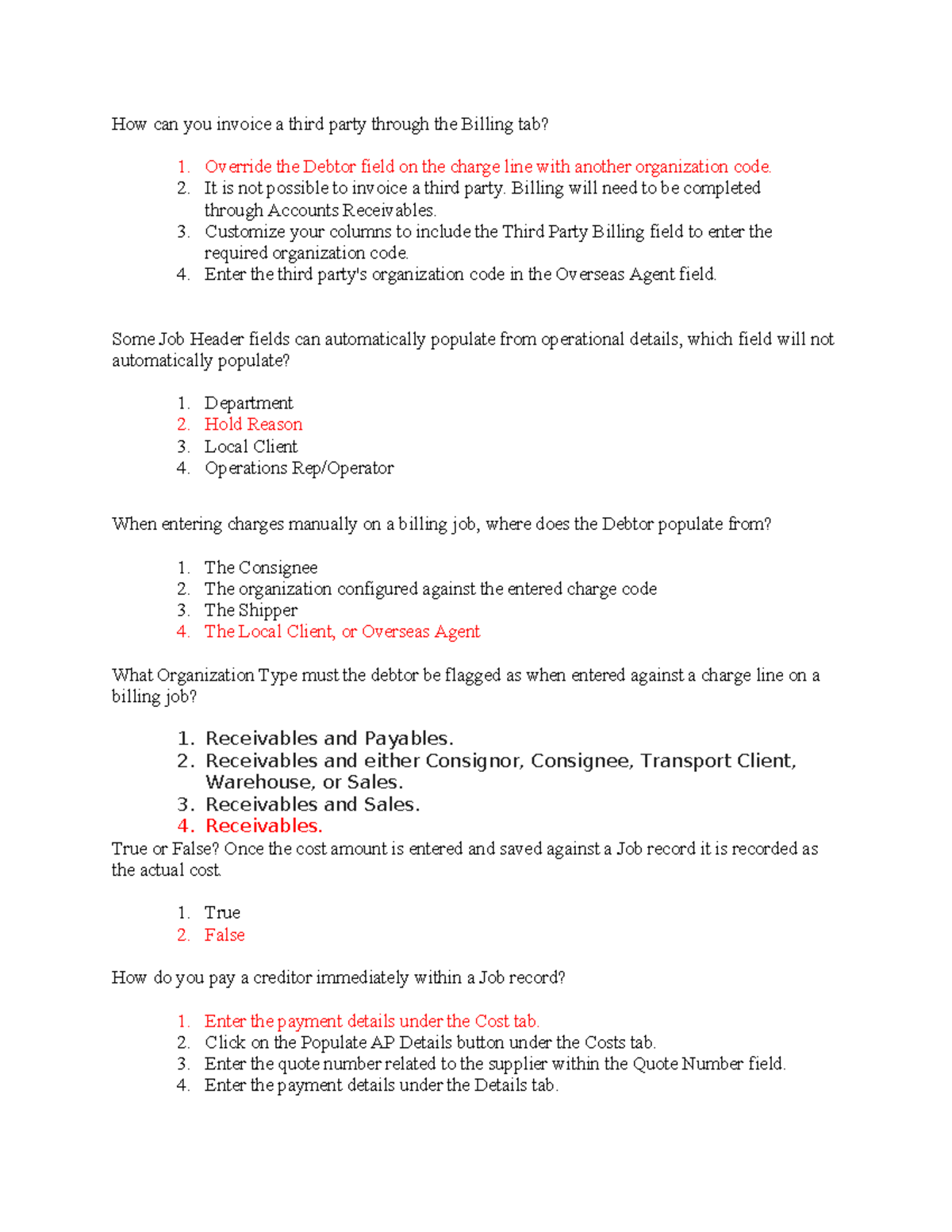 ACC 400: Operational Billing Guide and Third Party Invoicing Tips - Studocu