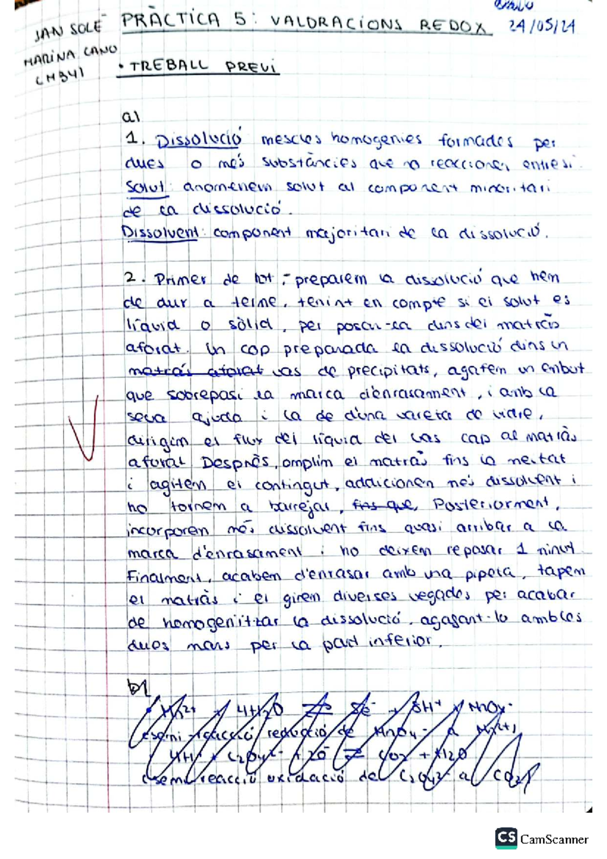 Química en Dissolució Aquosa P5: Valoracions Redox CM341 - Studocu