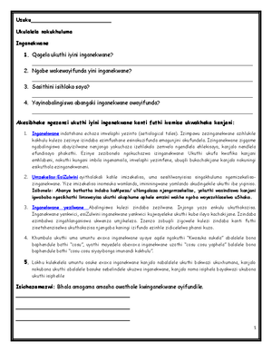 ISIZULU ULIMI LOKUQALA LOKWENGEZA (FAL) IBANGA 4: IMISEBENZI YASEKHAYA ...