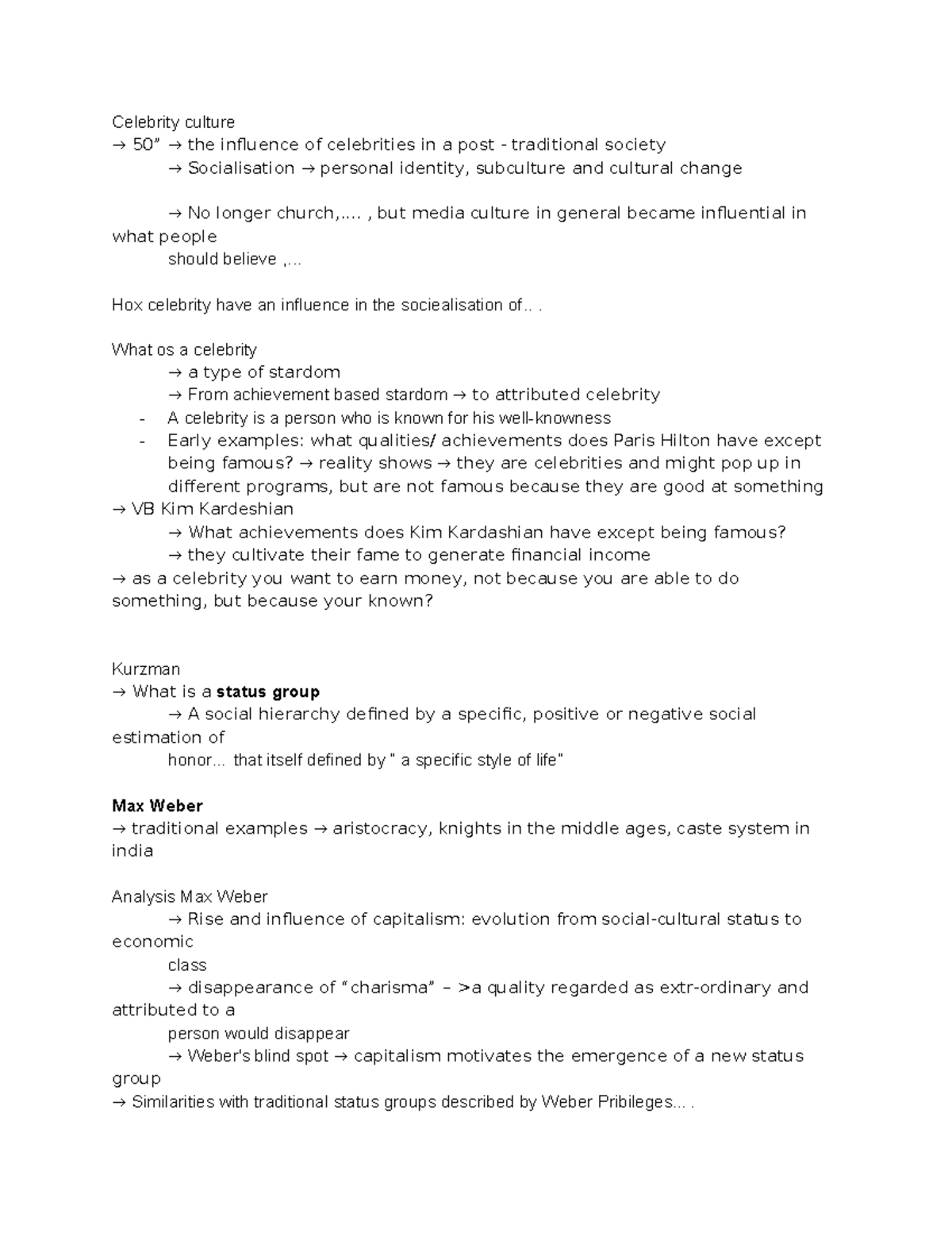 Les 11 - Celebrity Culture: Influence on Identity & Socialization - Studocu