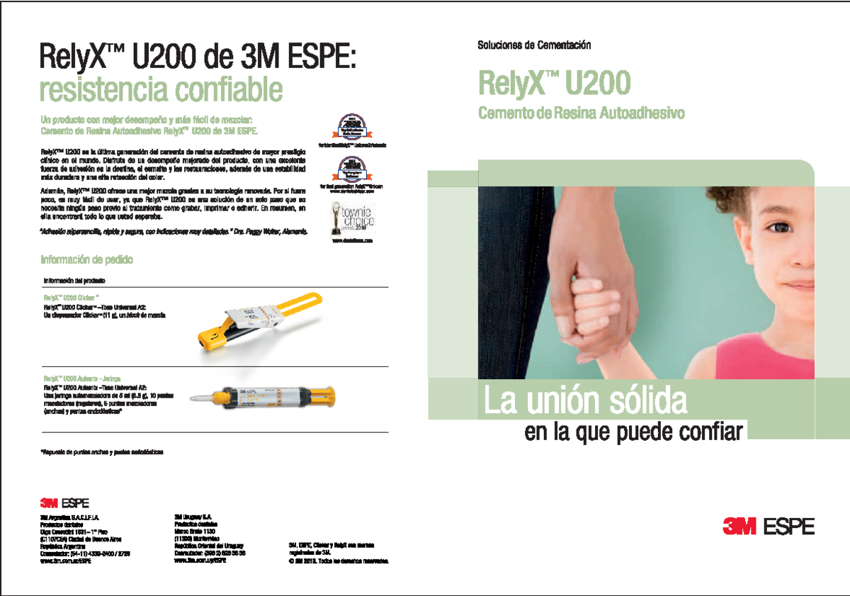RelyX U200 Cemento de Resina: Soluciones de Cementación U200 3M - Studocu