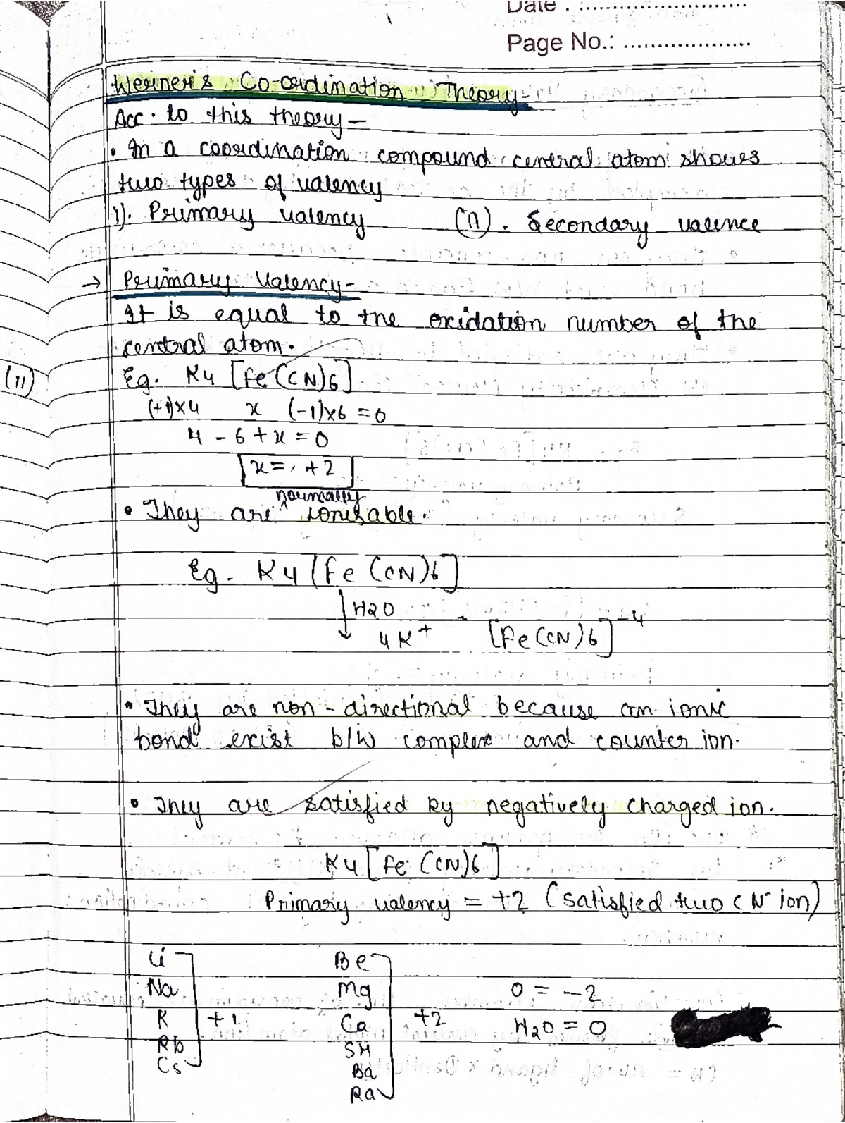 Coordination Compounds: Primary and Secondary Valency Explained - Studocu
