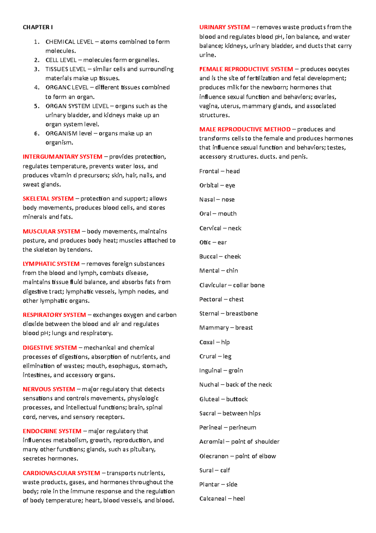 Anaphy- Lecture- Notes - Anatomy and Physiology - UPHSD - Studocu