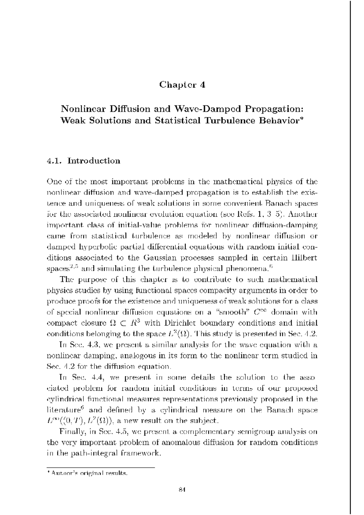 Chapter 4: Nonlinear Diffusion and Propagation - Weak Solutions ...