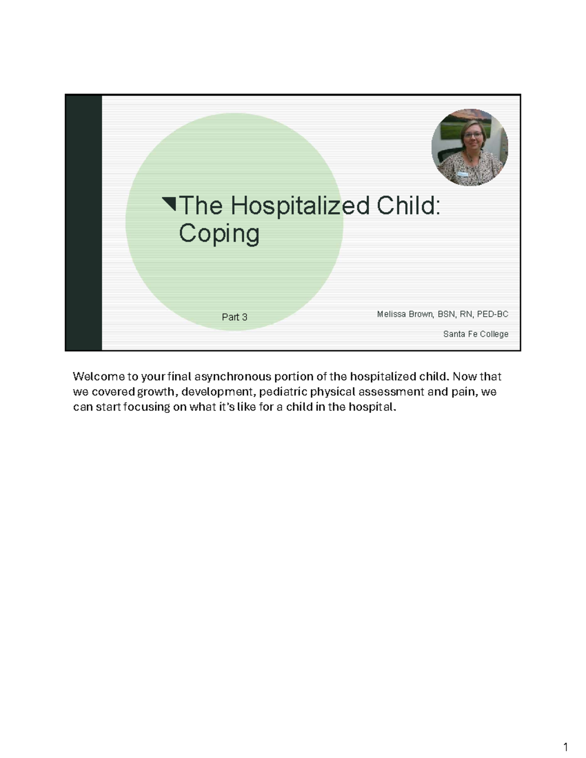 The Hospitalized Child: Coping Strategies & Nursing Approaches - PED-BC ...
