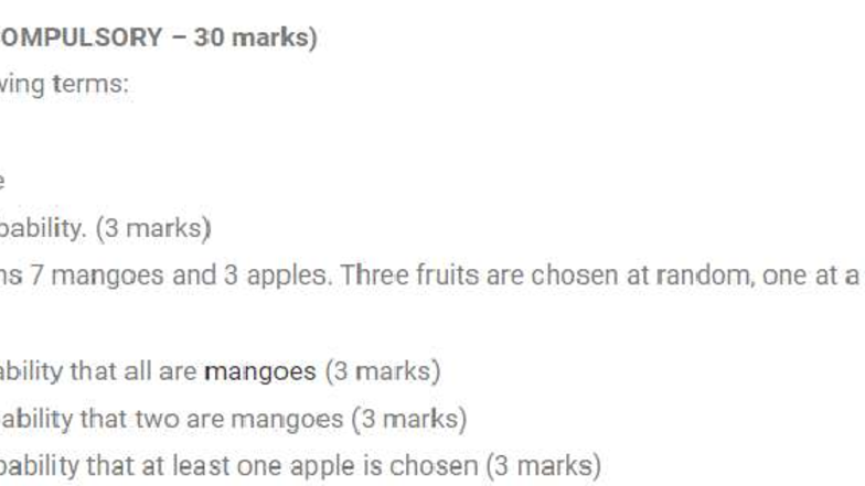 Probability and Statistics Past Paper 1: Comprehensive Review - Studocu