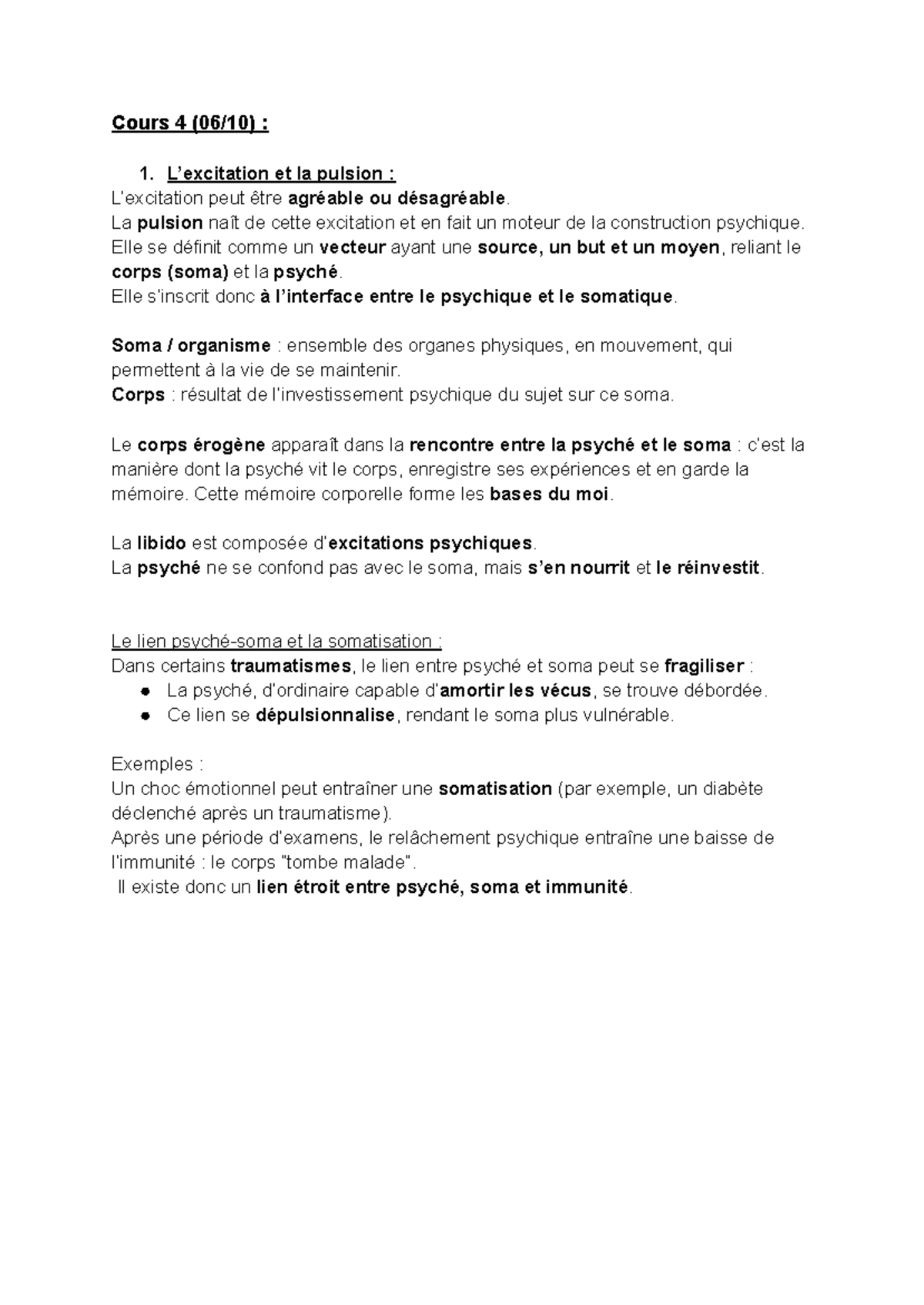 Cours 4 : La pulsion et son lien entre psyché et soma - Psycho Clinique ...