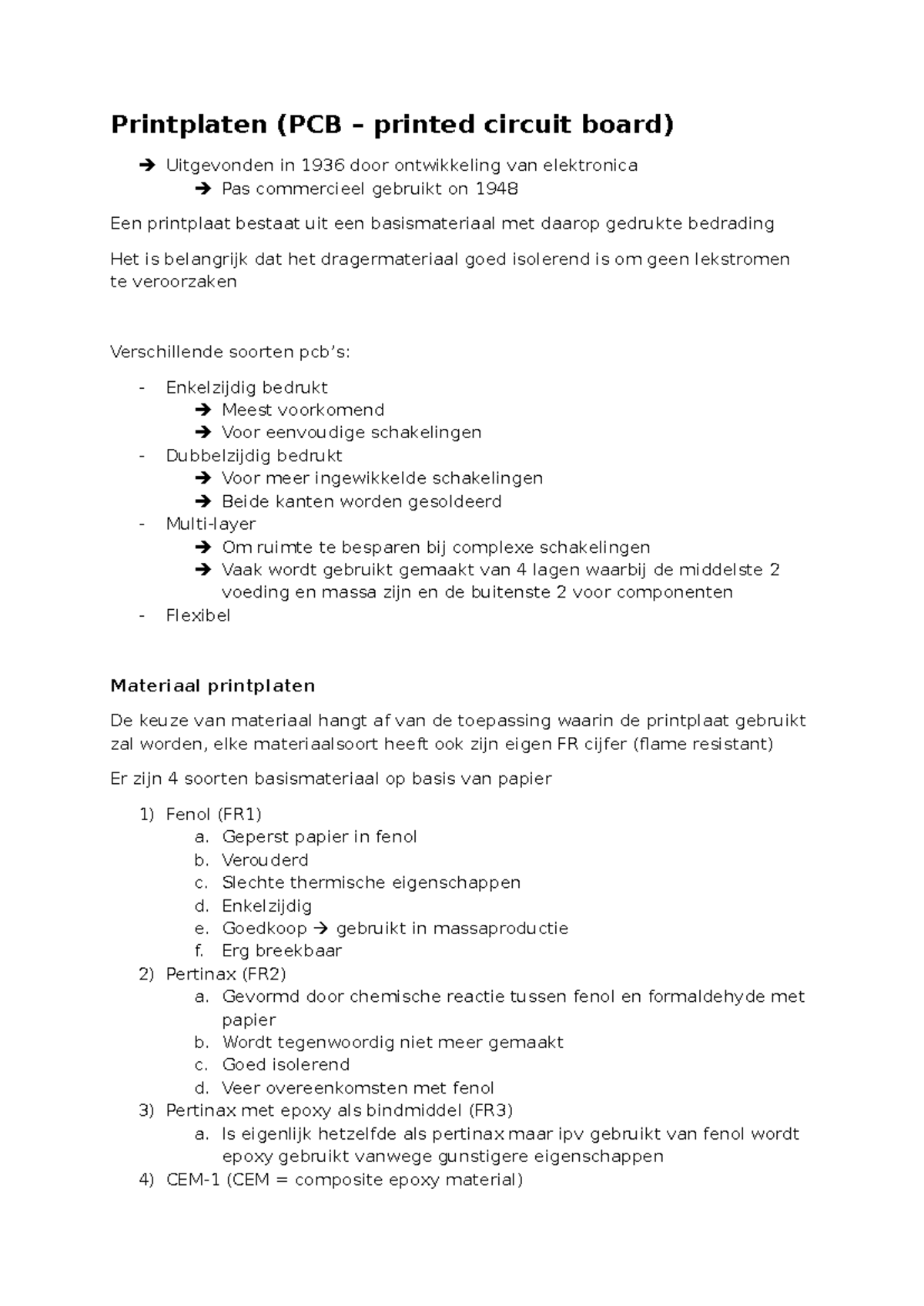Samenvatting Printplaten: Soorten en Materiaalgebruik in Elektronica ...