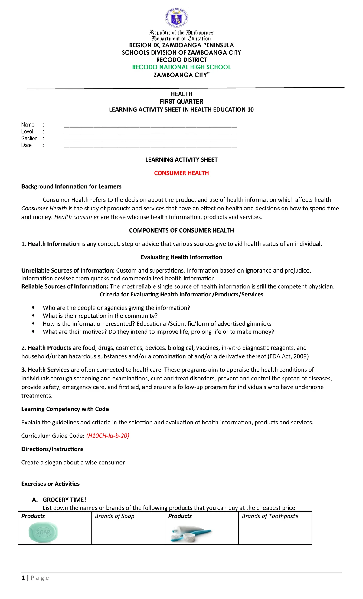 ARTS10 (LAS) - Learning Activity Sheet: Exploring Expressionism - Studocu