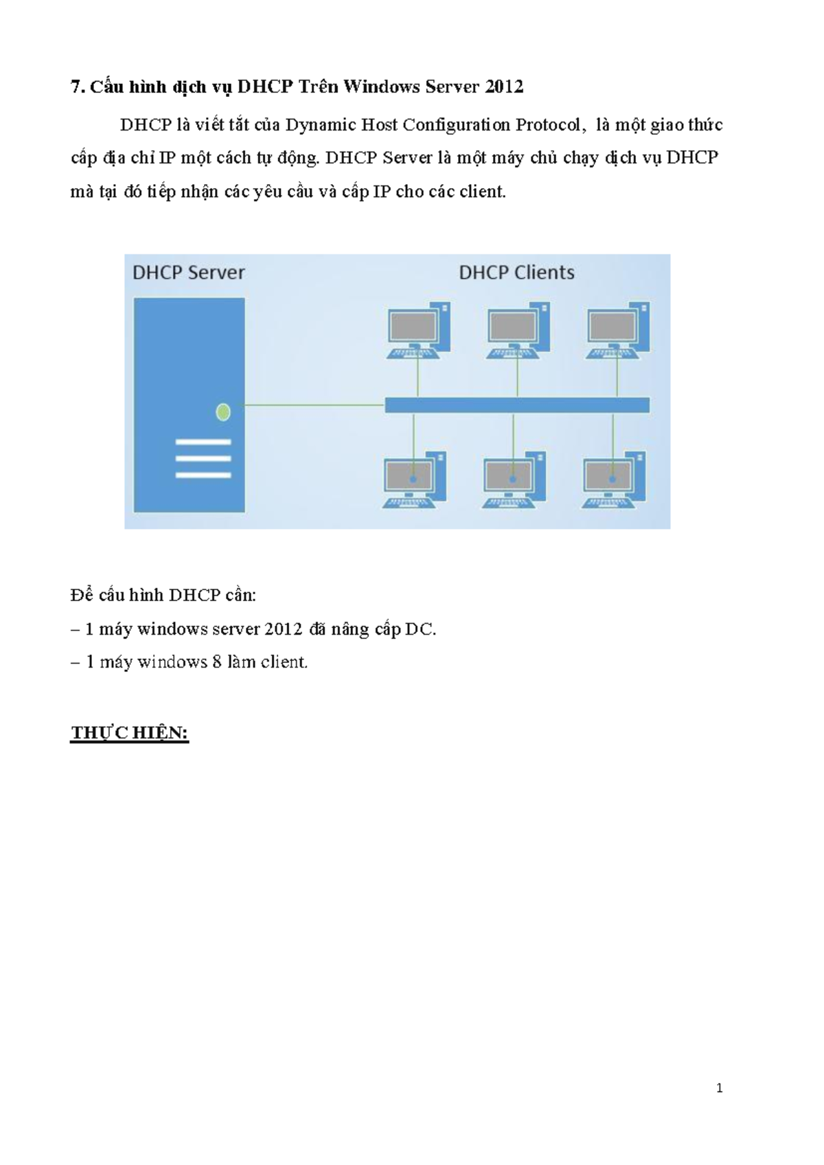 Cấu Hình Dịch Vụ DHCP Trên Windows Server 2012 - Lab Win 2012 3 - Studocu