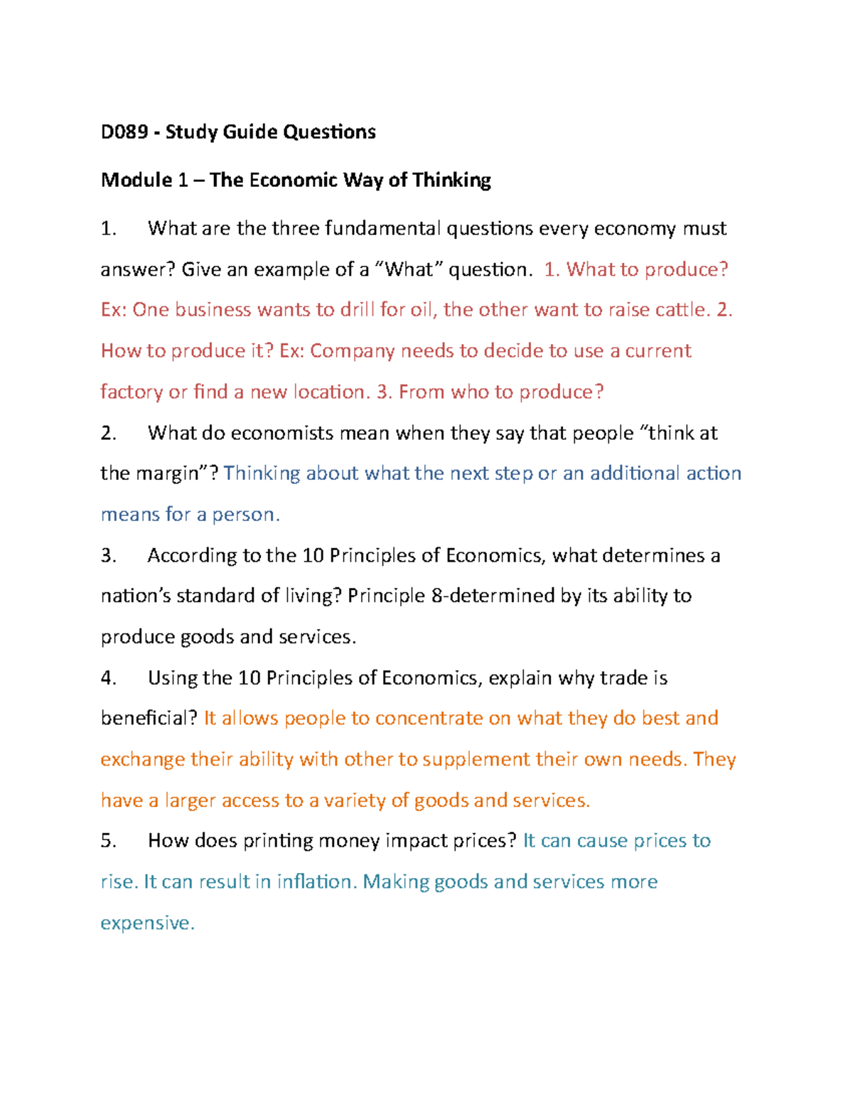 D089 - Study Guide Questions - D089 Study Guide Questions Module 1 The ...