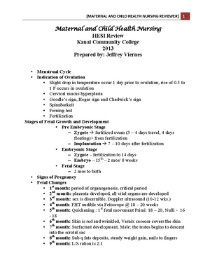 NCM 116 Prelim EXAM Lecture - Department of Nursing and Midwifery ...