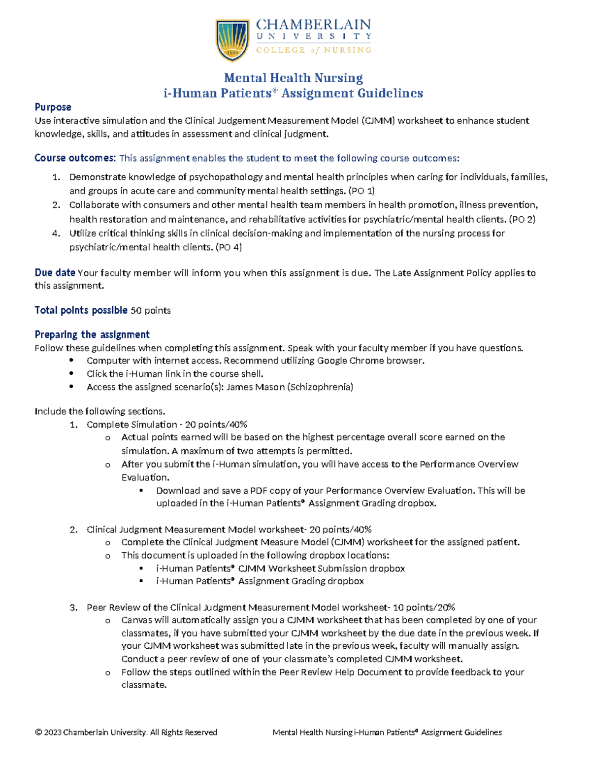 NR326 i-Human Patients Assignment Guidelines & Grading Instructions ...