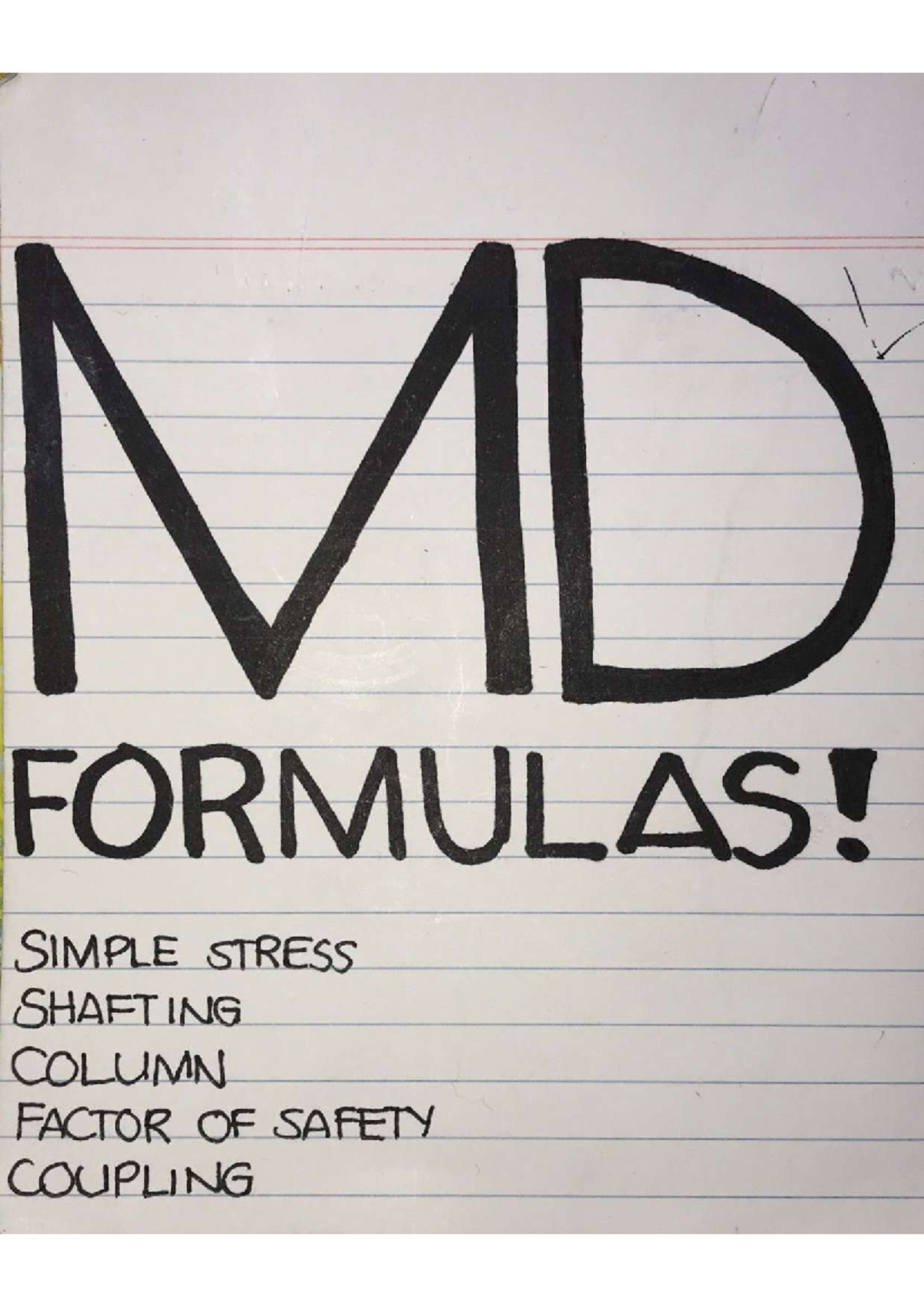 MD - formulas - MI FORMULAS! SIMPLE STRESS SHAFT ING COLUMN FACTOR OF ...