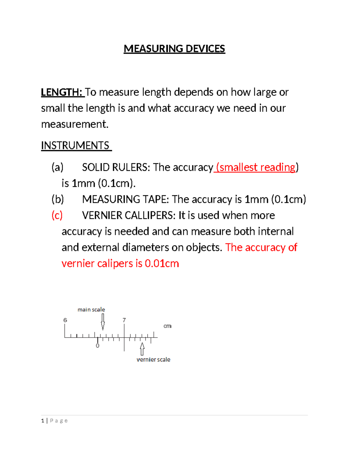 Measuring Devices: Length and Time Measurement Techniques (Bgcse) - Studocu