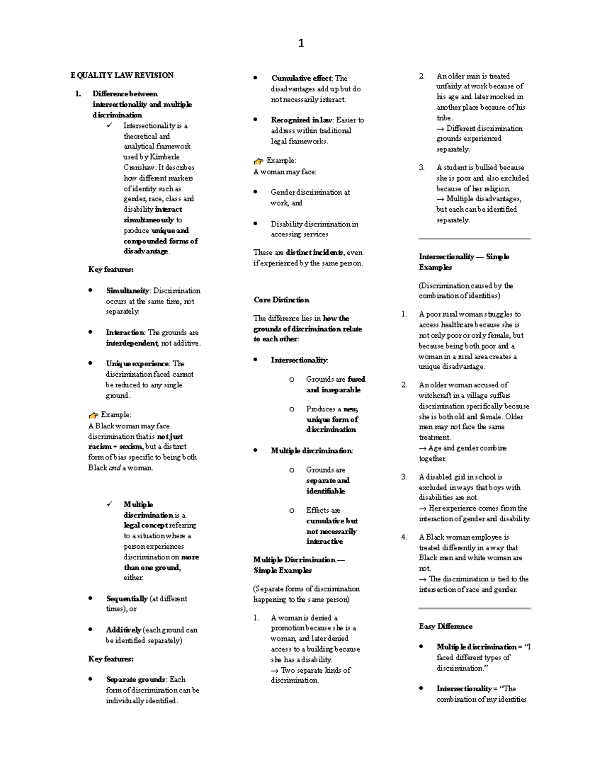 EQUALITY LAW REVISION: Intersectionality vs. Multiple Discrimination in ...