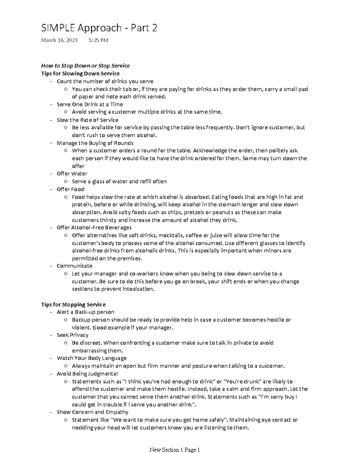 Simple Approach - Part 2: Tips for Slowing Down and Stopping Service ...