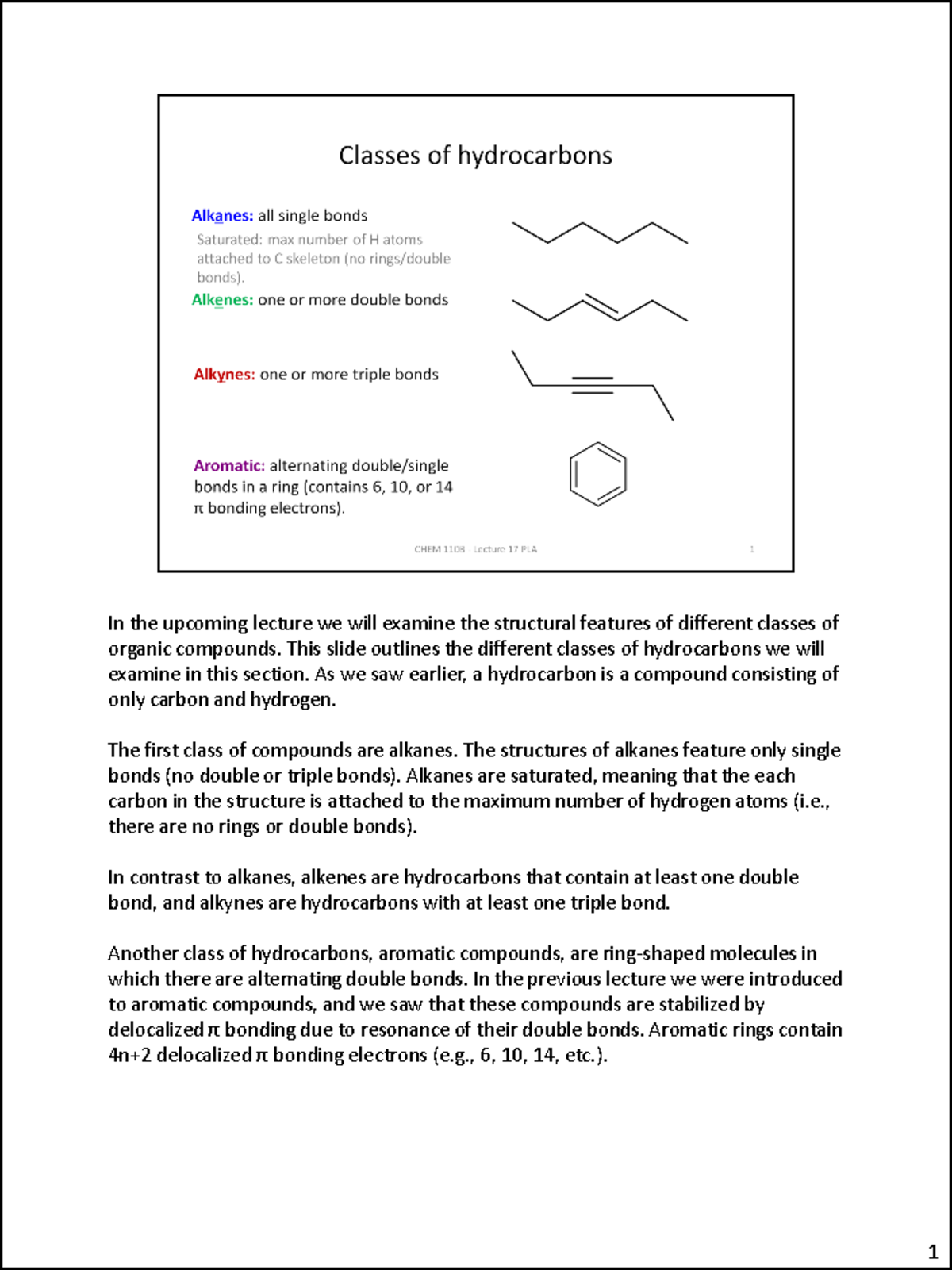 Lecture on Structural Features of Organic Compounds (CHEM101) - Studocu
