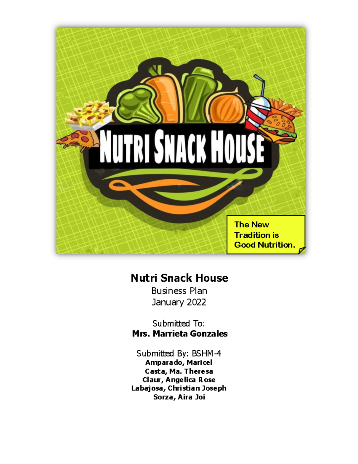 BSHM Business Plan: Nutri Snack House Overview and Market Strategy ...