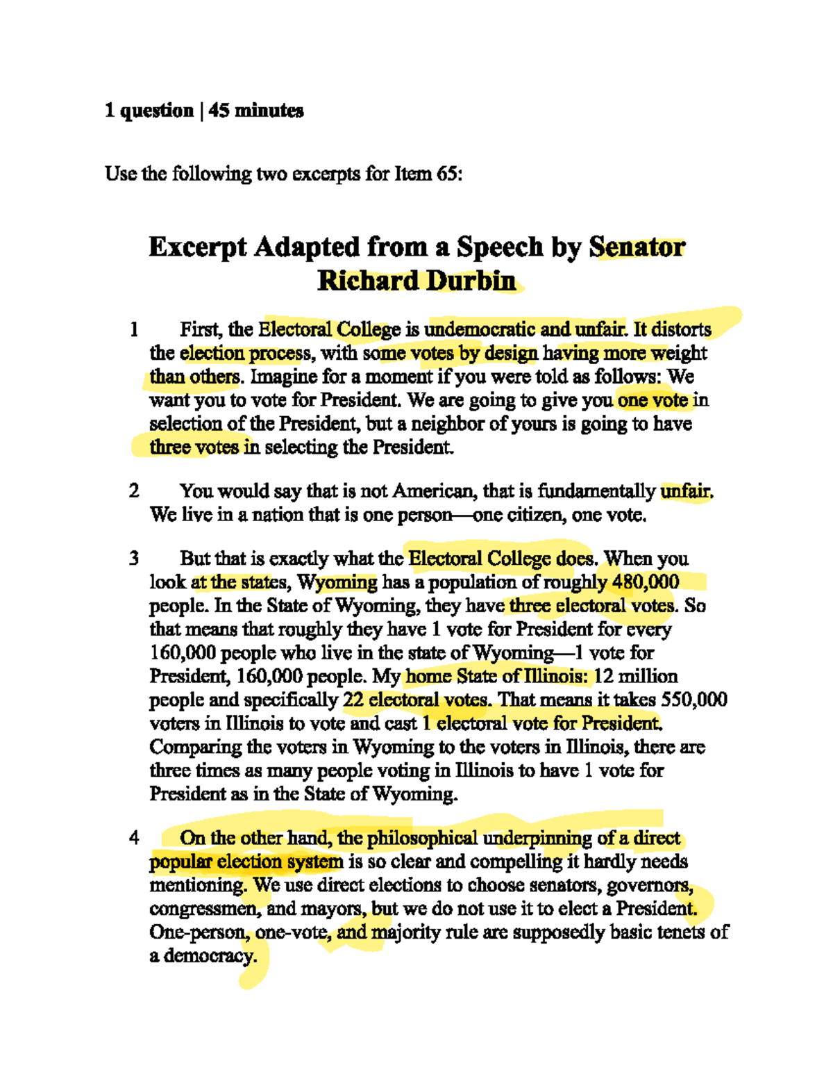 RLA 1: Electoral College Debate - Durbin vs. Paul Analysis - Studocu
