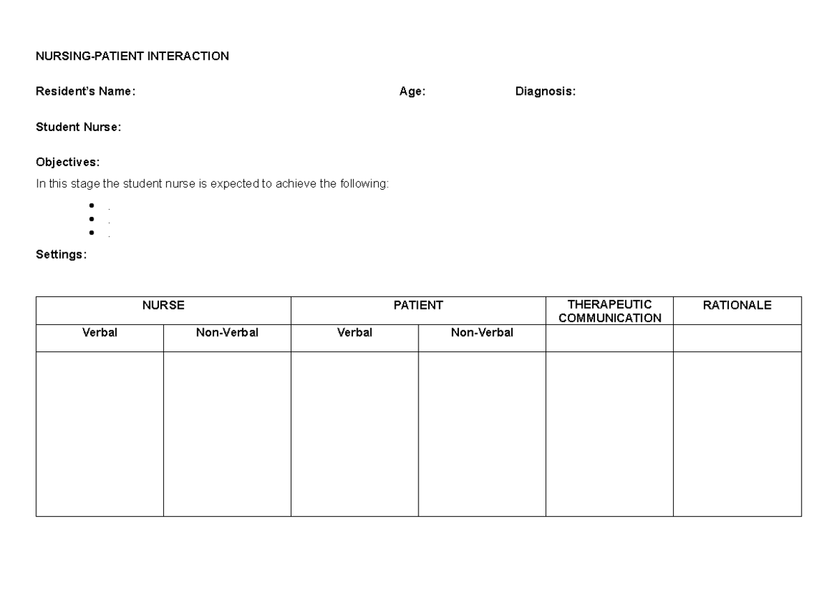 Nurse Patient Interaction - Nursing students - NURSING-PATIENT ...