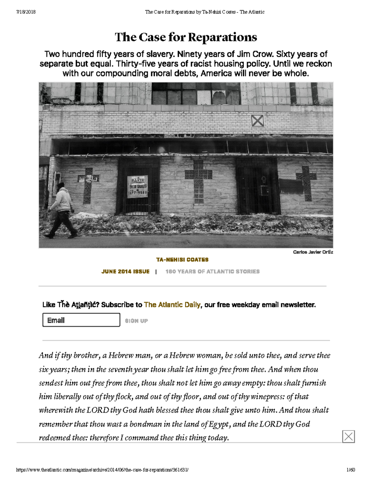 The Case for Reparations by Ta-Nehisi Coates - The Atlantic - And if ...