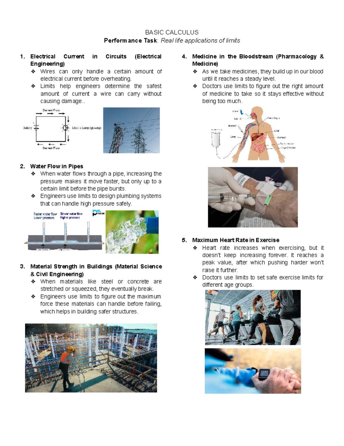 BASIC CALCULUS Performance Task: Real-Life Applications of Limits - Studocu