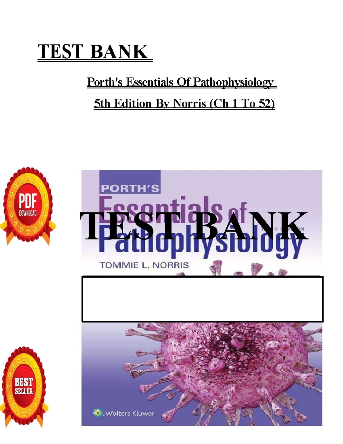 TEST BANK for Porth's Essentials of Pathophysiology 5th Ed. by Tommie L ...