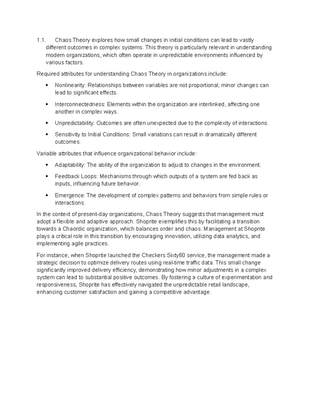 06 Nov BM Exam draft - Chaos Theory explores how small changes in ...