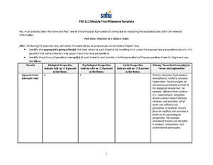PSY 211 Module Two Milestone Template - PSY 211 Module Two Milestone ...
