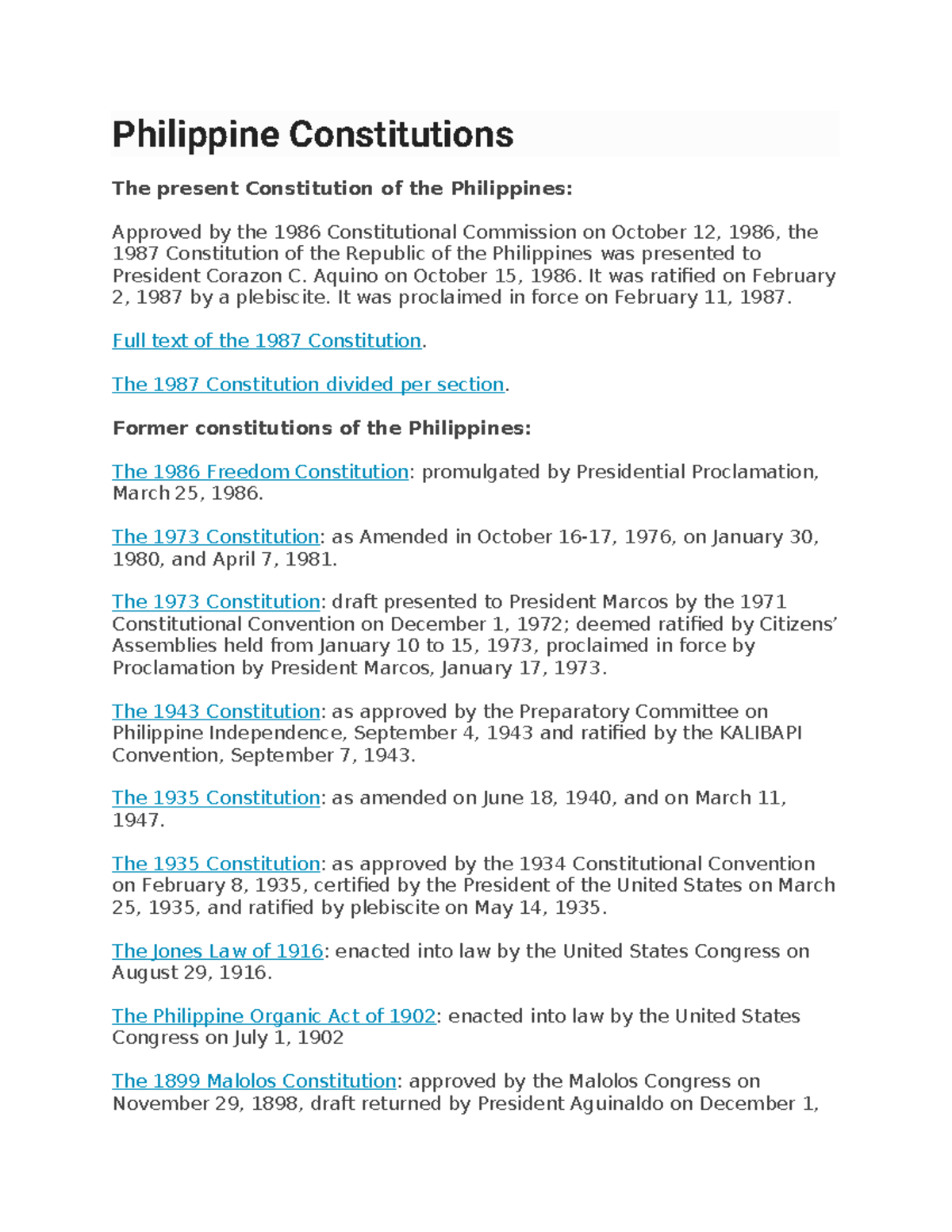 Philippine Constitution Overview: Key Sections and Historical Context ...