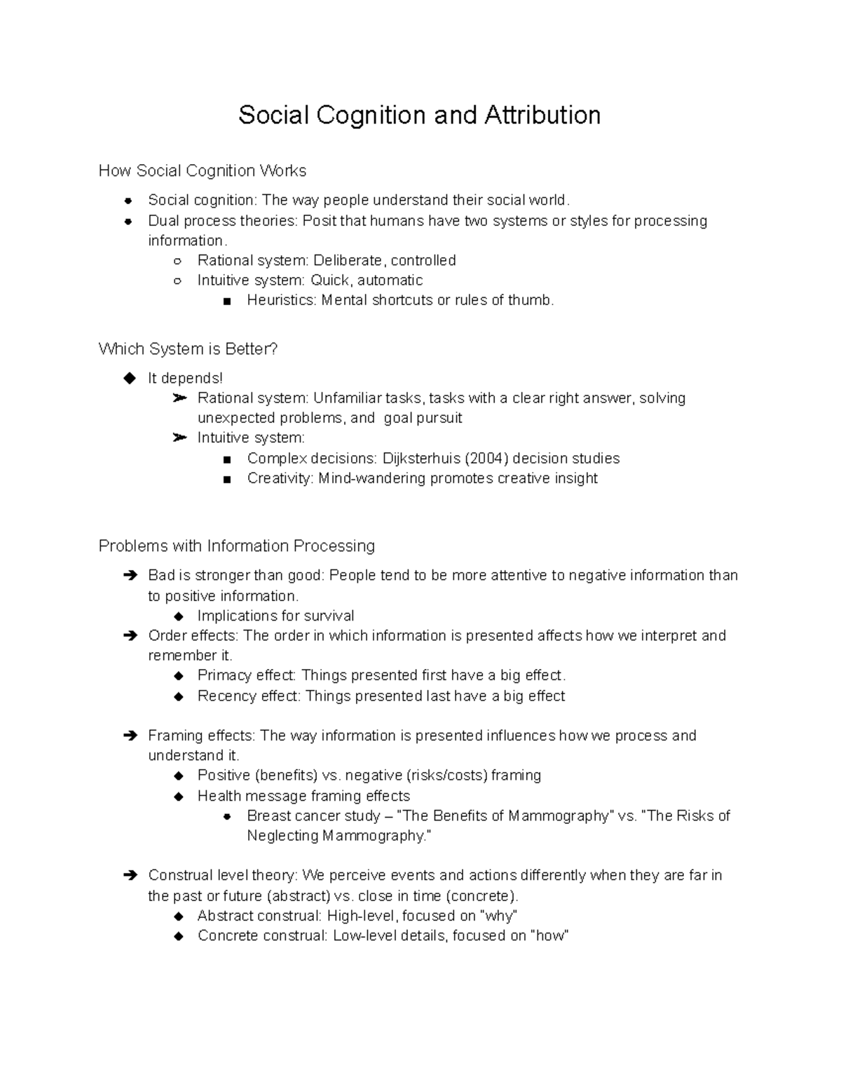 Social Cognition and Attribution: Key Concepts - Studocu
