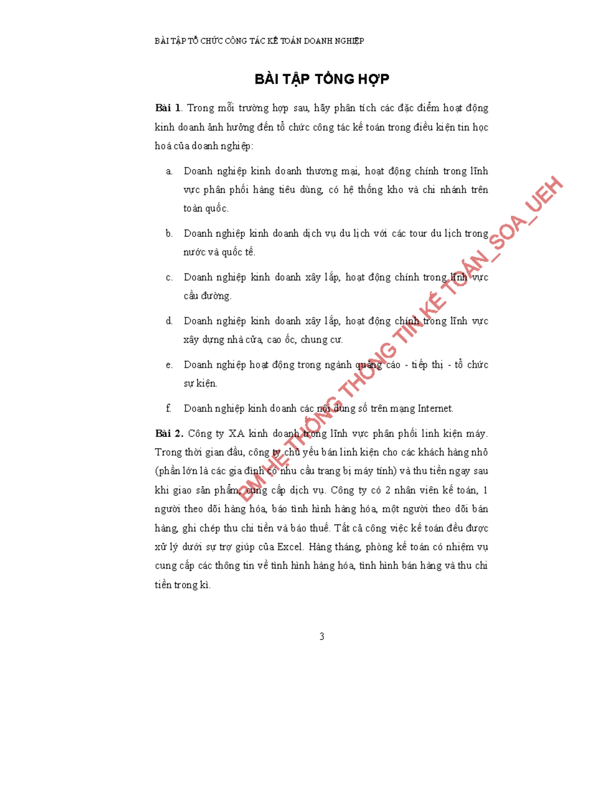 **BAI TAP TONG HOP - Phân Tích Kế Toán Doanh Nghiệp trong Môi Trường ...
