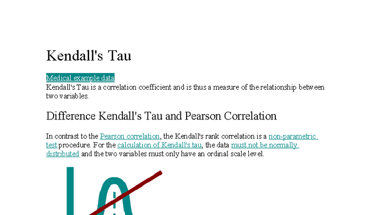 Kendall's Tau Correlation Analysis - Example Data & Calculation - Studocu