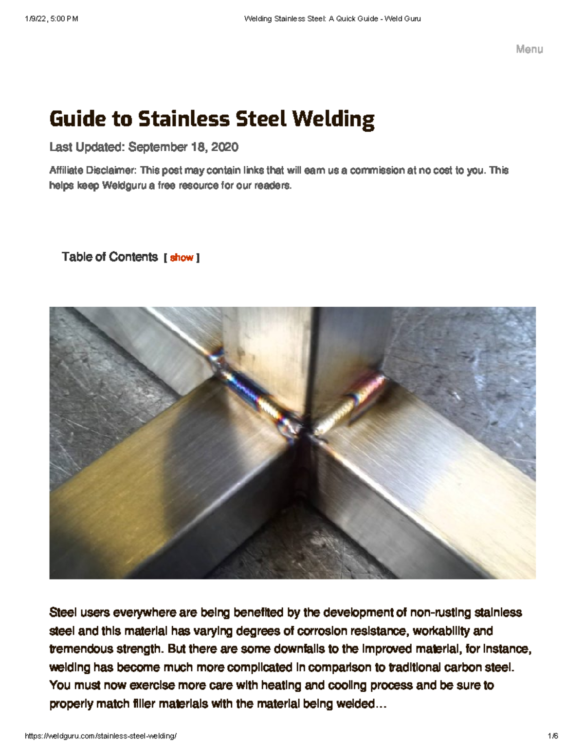 Welding Stainless Steel: A Quick Guide (WELD 5:00 PM) - Studocu