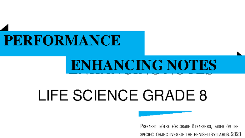 LIFE SCIENCE GRADE 8 PREPARED NOTES & ACTIVITIES 2020 - Studocu