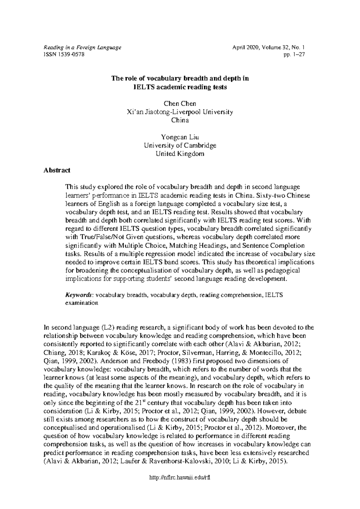 The Role of Vocabulary Breadth and Depth in IELTS Academic Reading ...