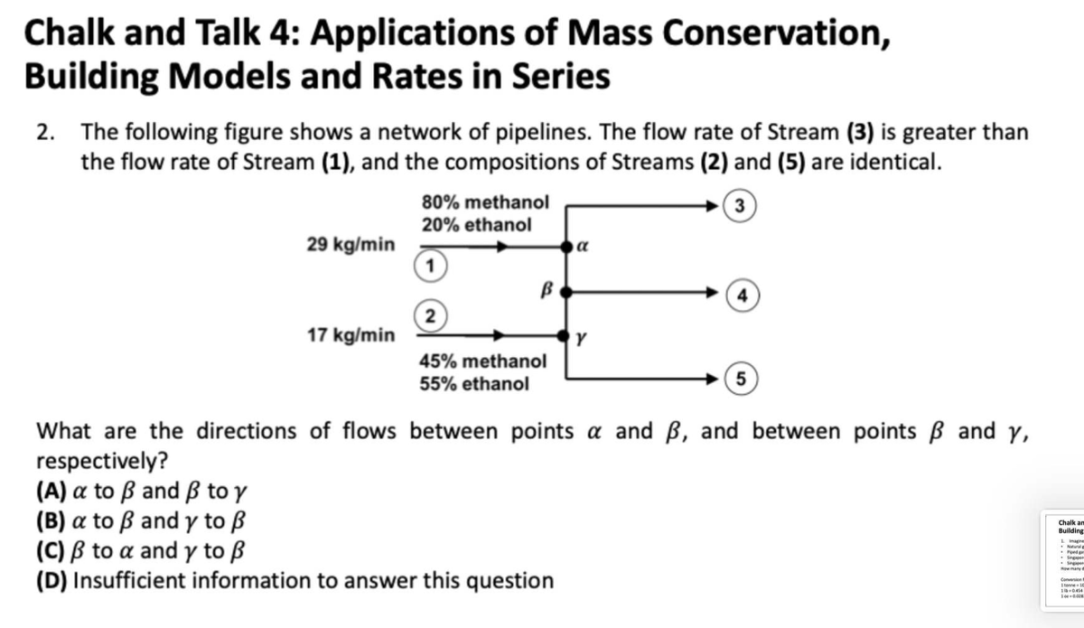 Chalk and Talk 4: Mass Conservation in Pipeline Flow Analysis - Studocu