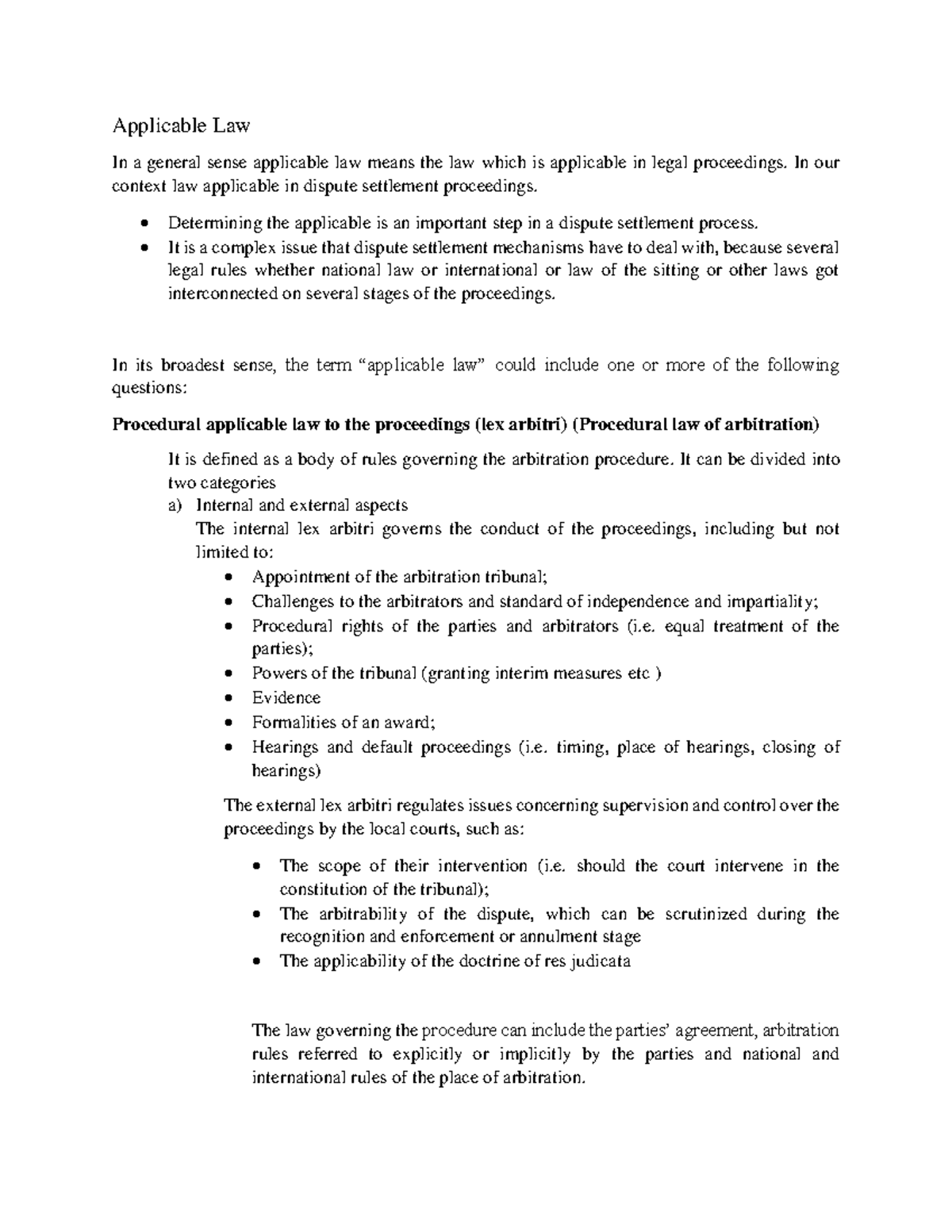 Chapter 4: Understanding Applicable Law in Dispute Settlement - Studocu