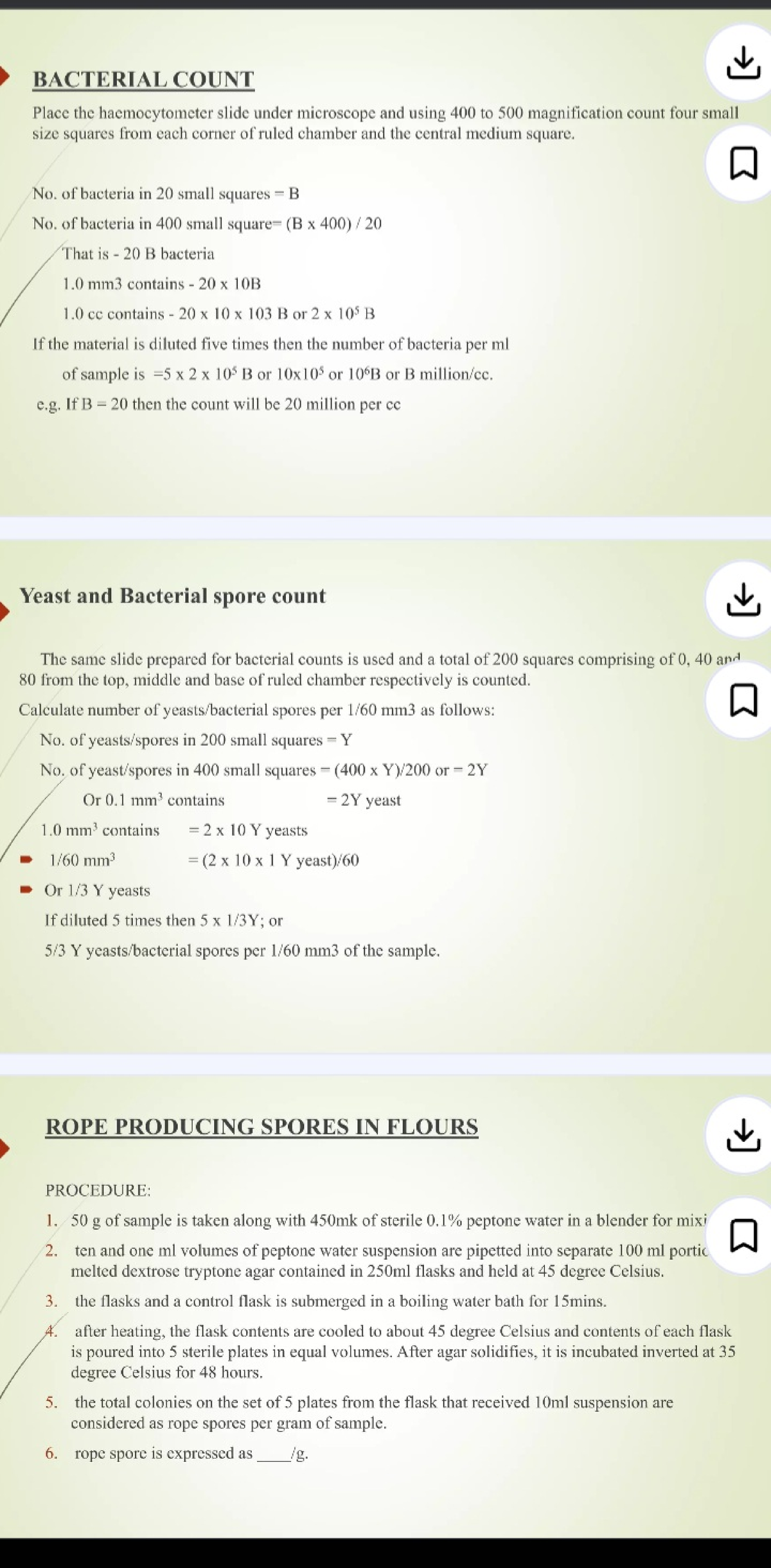 BACTERIAL COUNT & ROPE SPORES ANALYSIS LAB PROCEDURE - Studocu