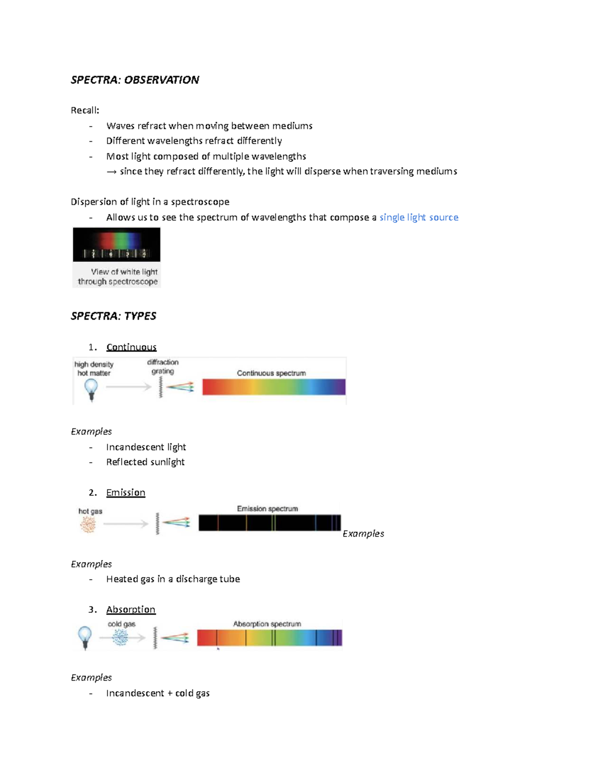 Mod 7 Physics Notes: Understanding Spectra and Wave Phenomena - Studocu