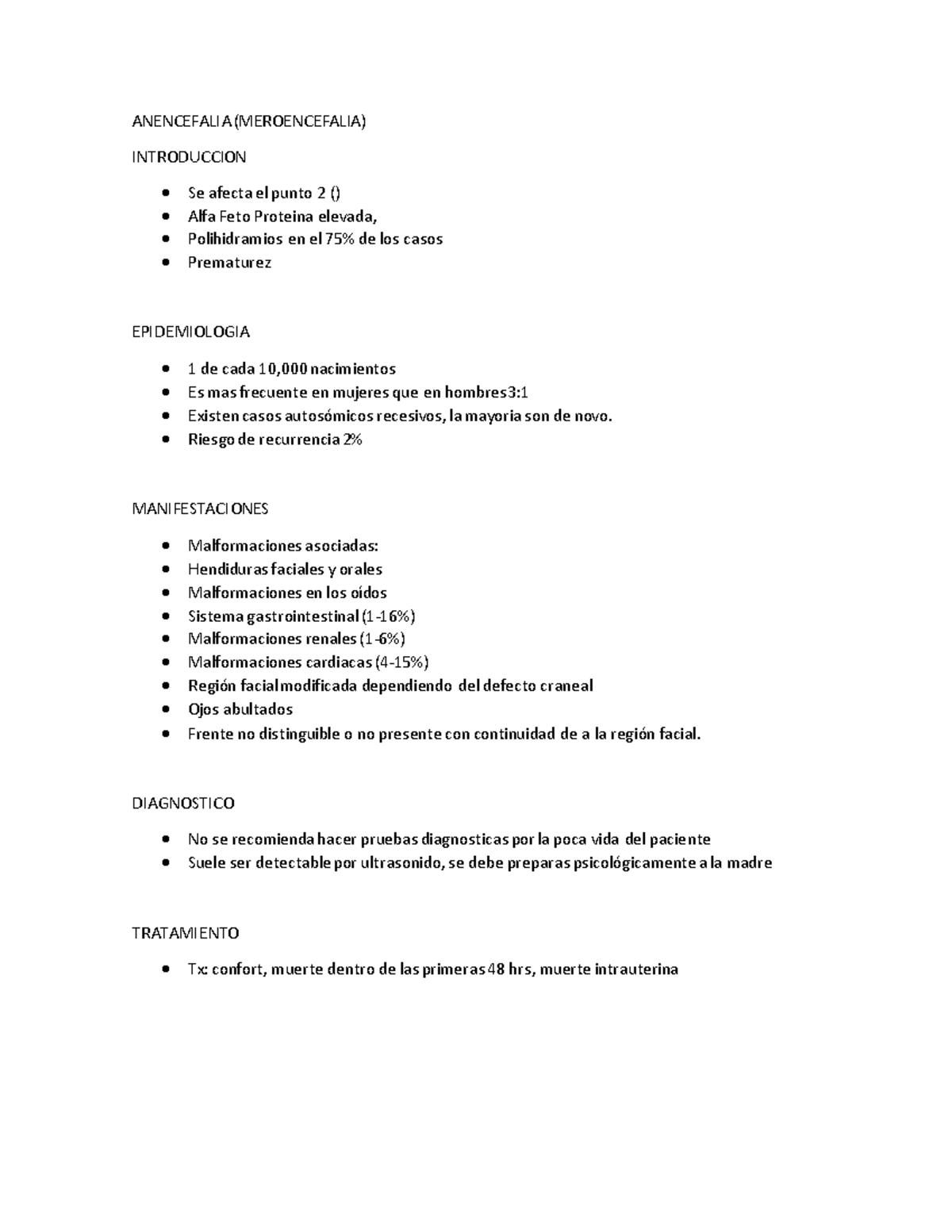 Anencefalia y Iniencefalia - ANENCEFALIA (MEROENCEFALIA) INTRODUCCION ...