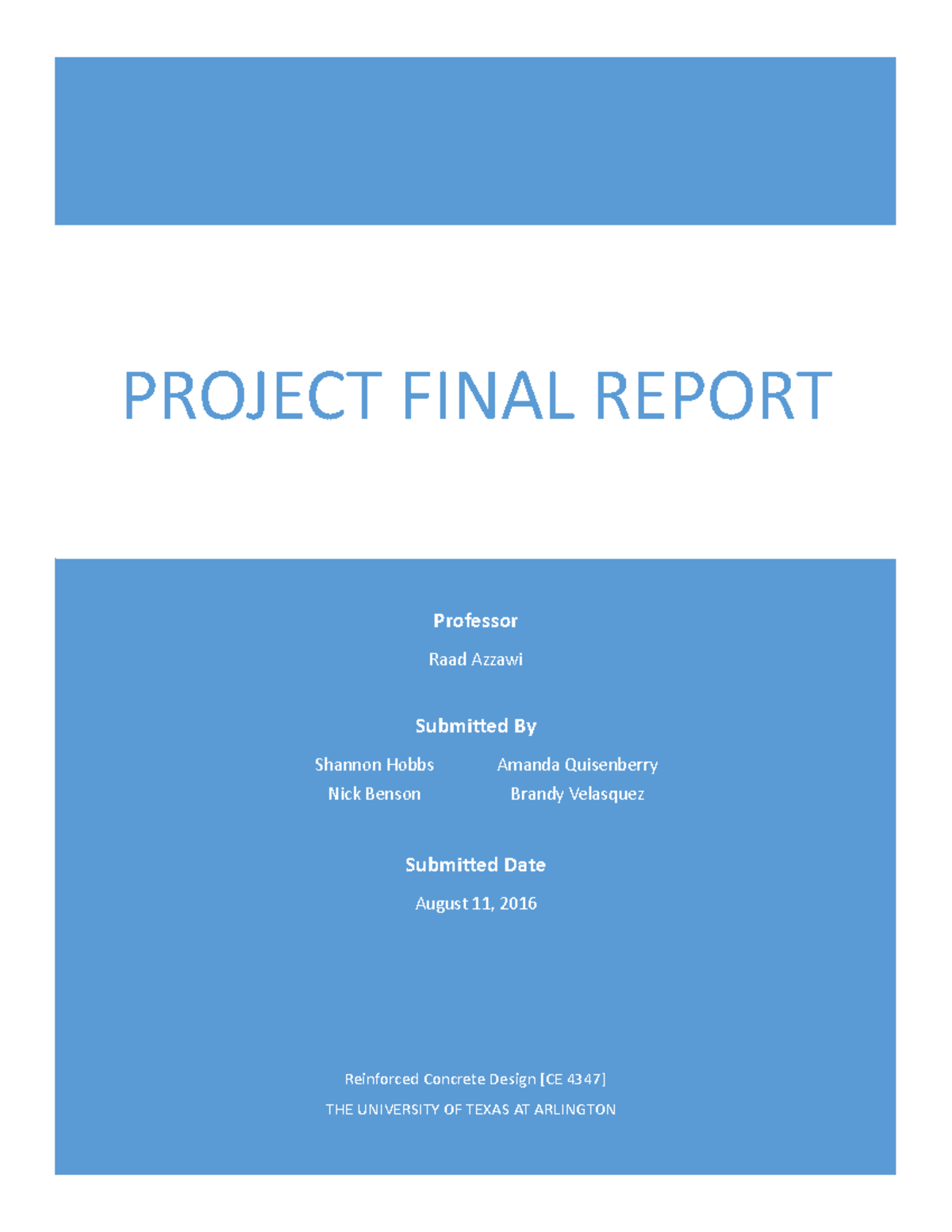 RC Project Final Report - PROJECT FINAL REPORT Professor Raad Azzawi ...