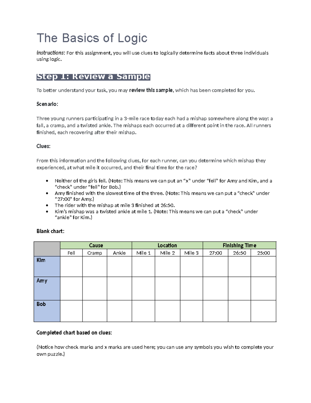 Logic Puzzle: Understanding Clue-Based Reasoning for Assignment.docx ...
