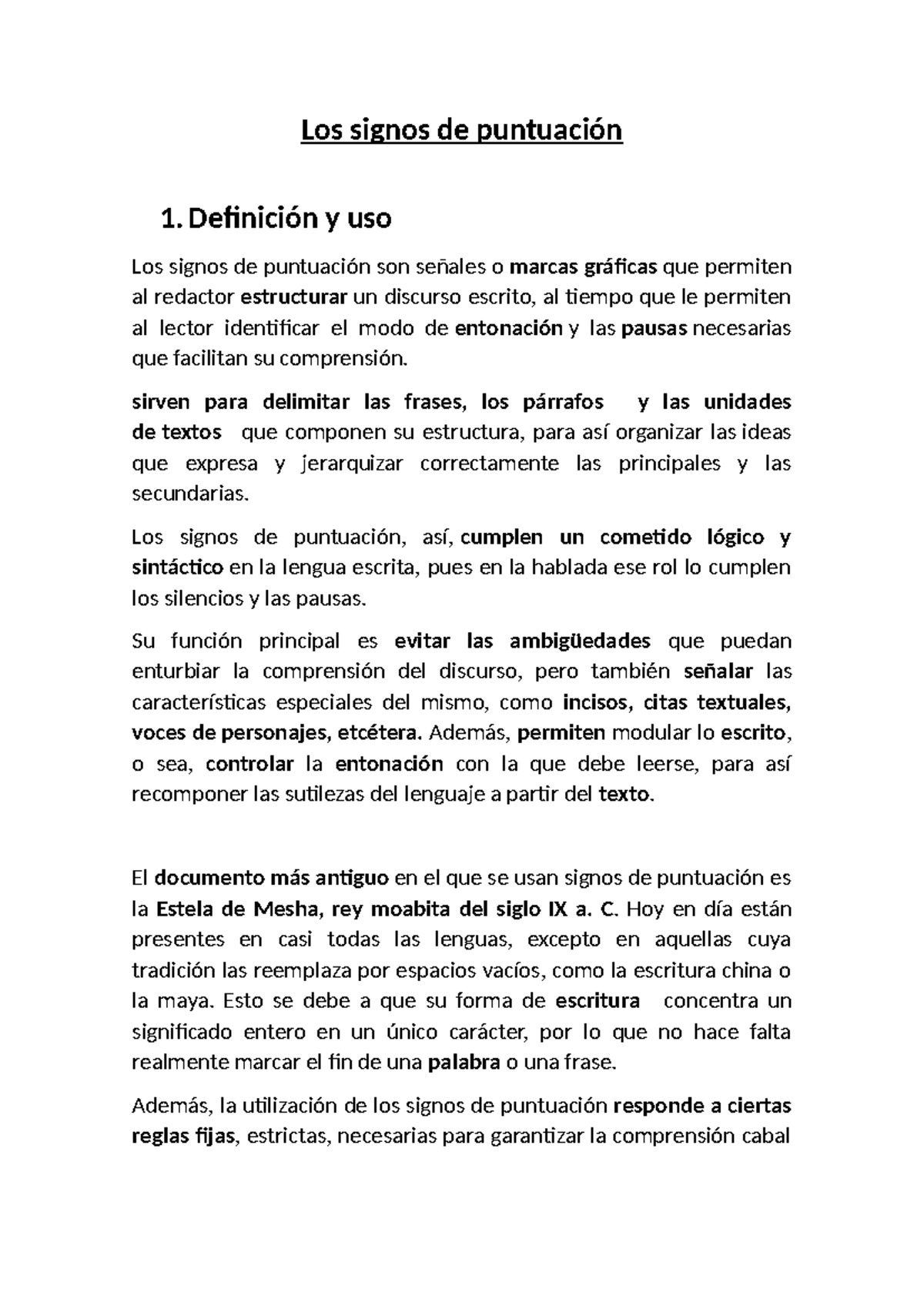 Los signos de puntuación: Definición y características esenciales - Studocu