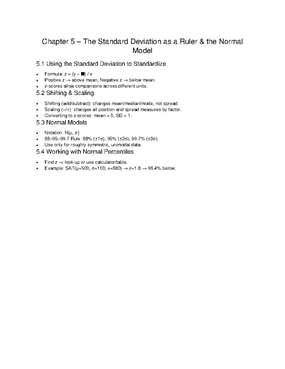 Stats Cheat Sheets: Ch 5-8 Standard Deviation, Correlation & Regression ...