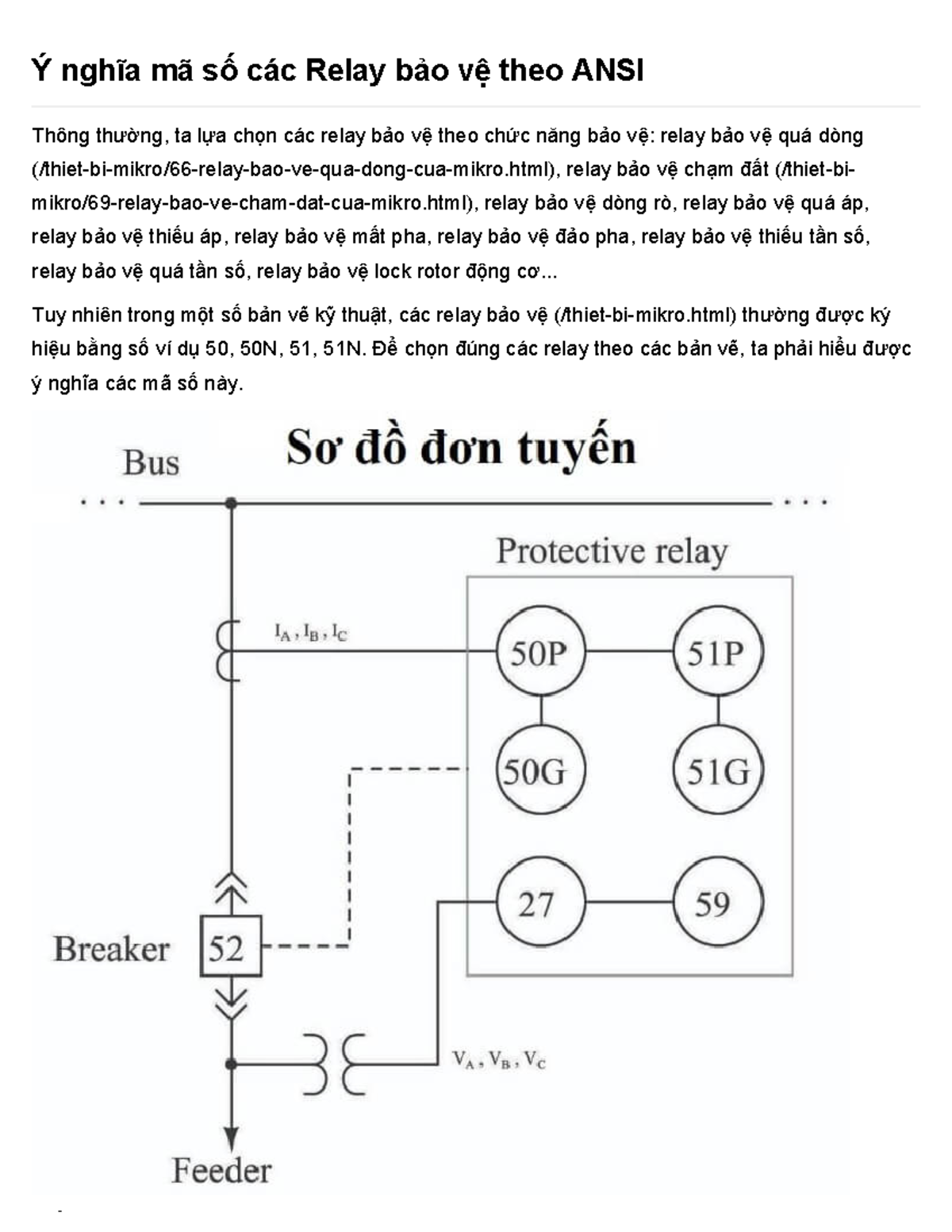 Ý nghĩa mã số các Relay bảo vệ theo ANSI - Ý nghĩa mã số các Relay bảo ...