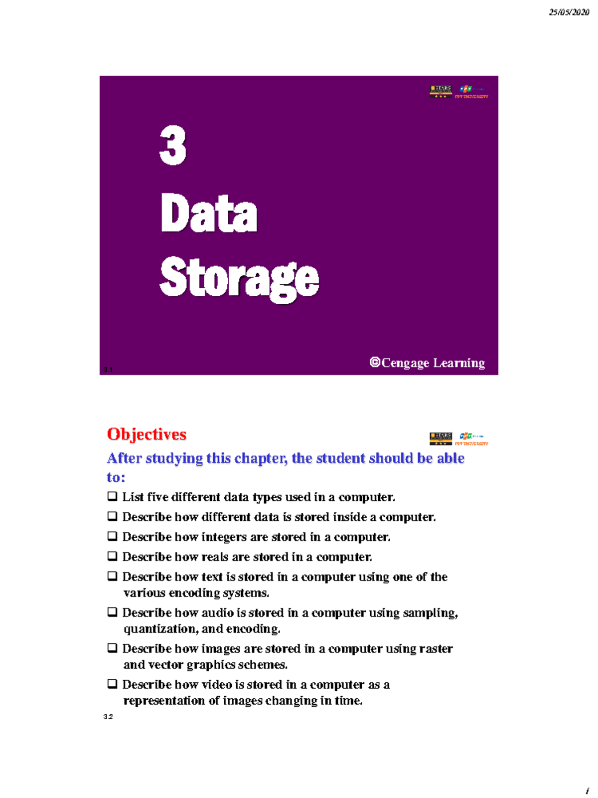 Chapter 03 - ádasdasdasdasdasd - ####### 3. 1 3 Data Storage Cengage Learning ####### 3. 2 List ...